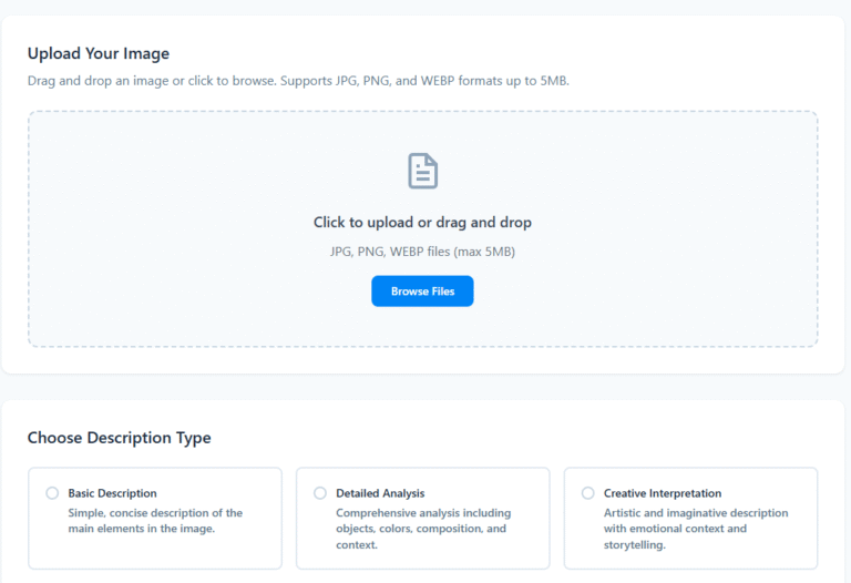 Get AI Image Description by pic details instant and accurate